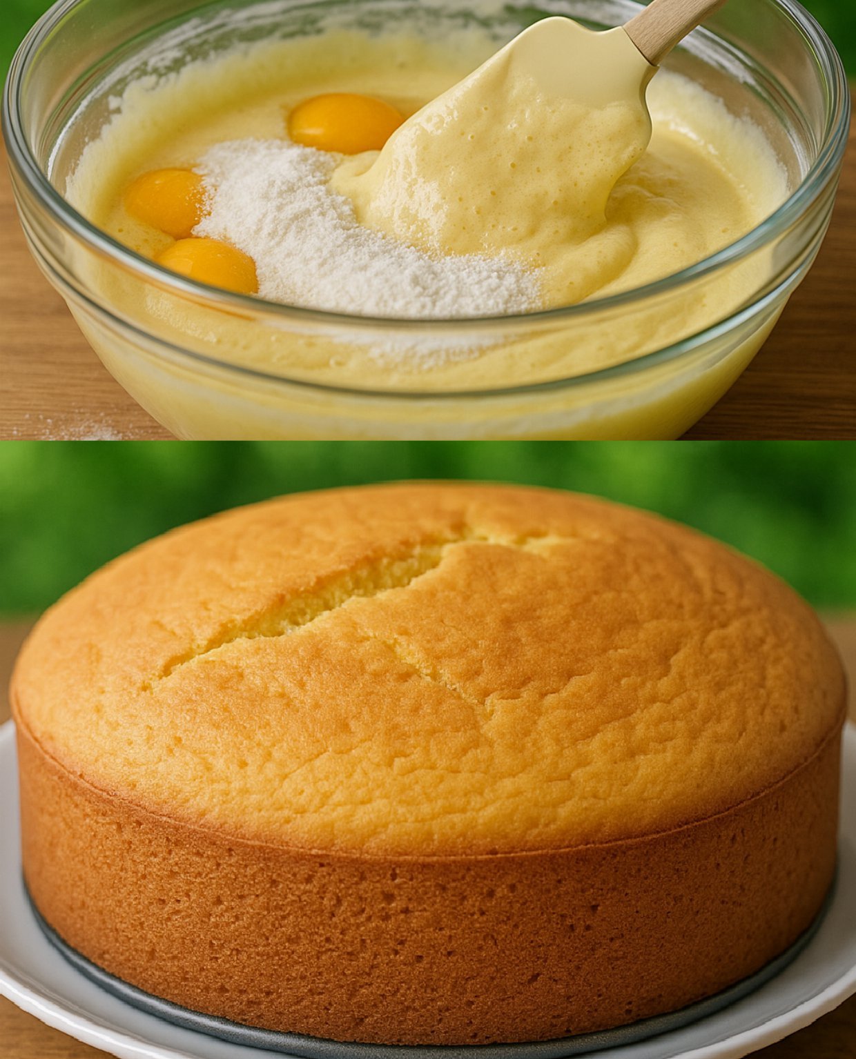 Simple 3 Ingredient Sponge Cake - Delicious Recipe