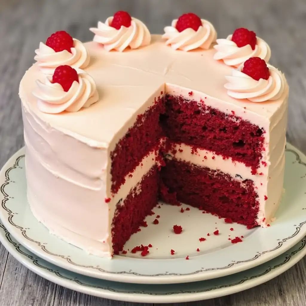 Red Velvet Layer Cake with Raspberry Buttercream - Delicious Recipe
