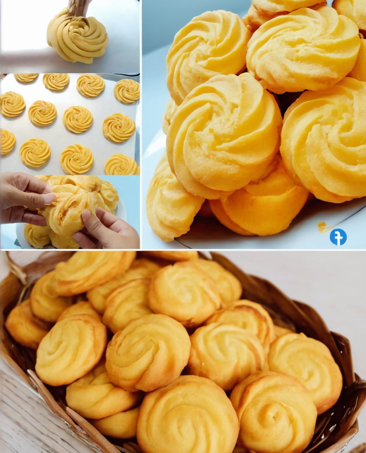Homemade Butter piped cookies Recipe - Delicious Recipe