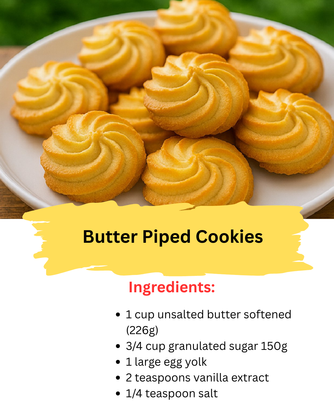 Homemade Butter piped cookies Recipe - Delicious Recipe