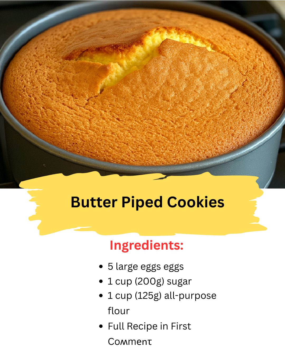 Simple 3 Ingredient Sponge Cake - Delicious Recipe