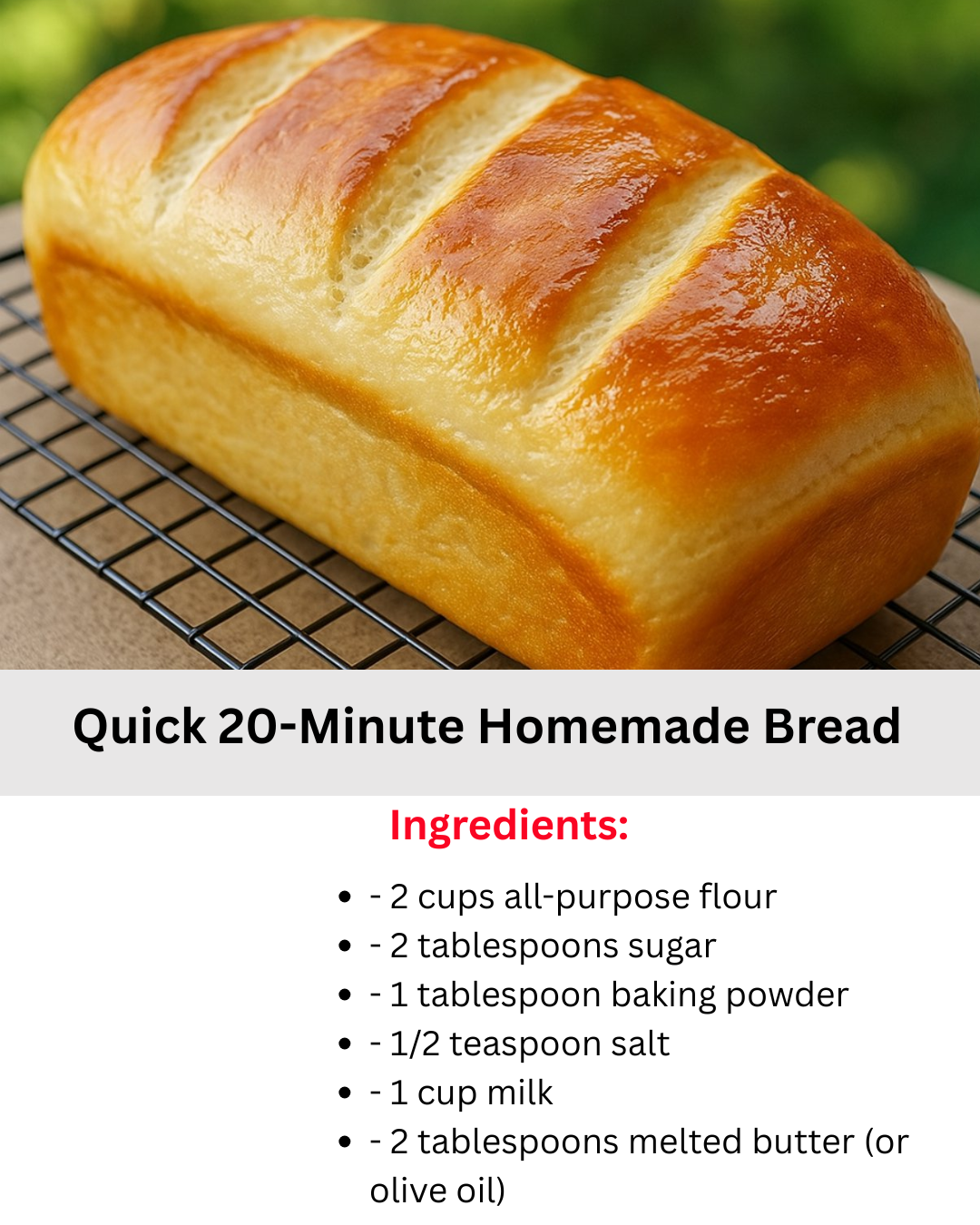 Fluffy Homemade Bread Loaf - Delicious Recipe